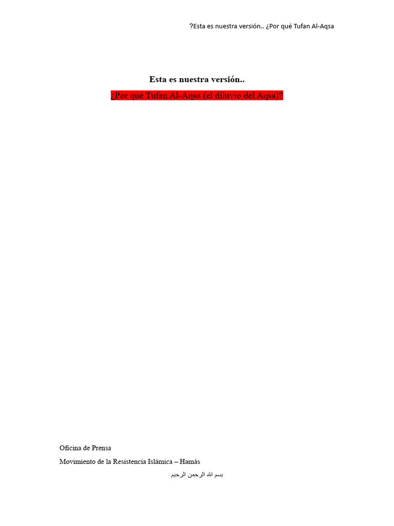 Contexto y Razones de Tufan Al-Aqsa | PDF | Franja de Gaza | Israel