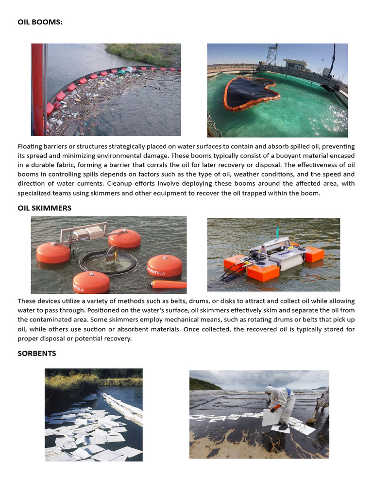 Oil Spill Containment and Cleanup Methods | PDF | Oil Spill | Water