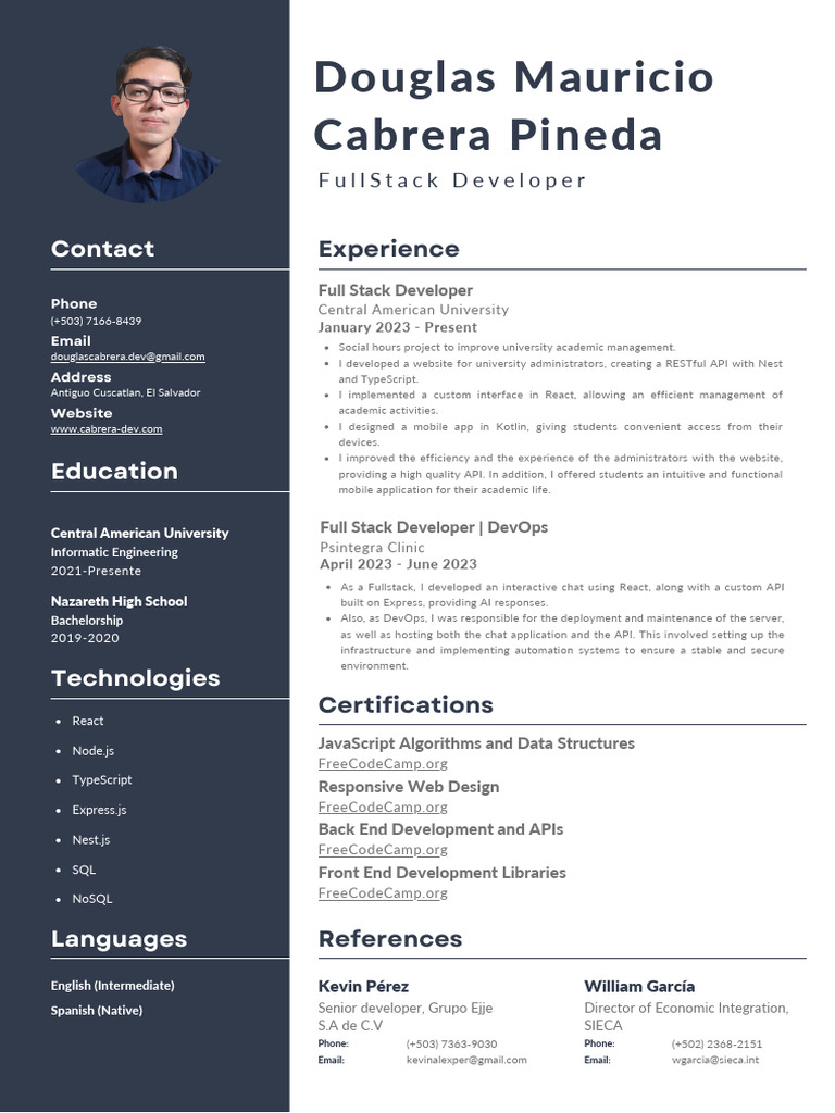 CV Douglas Cabrera | PDF