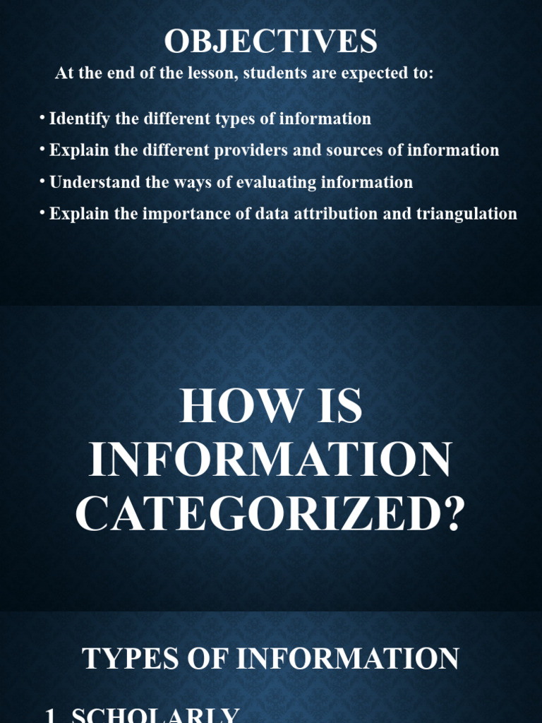 Types and Providers of Information | PDF | Data | Information