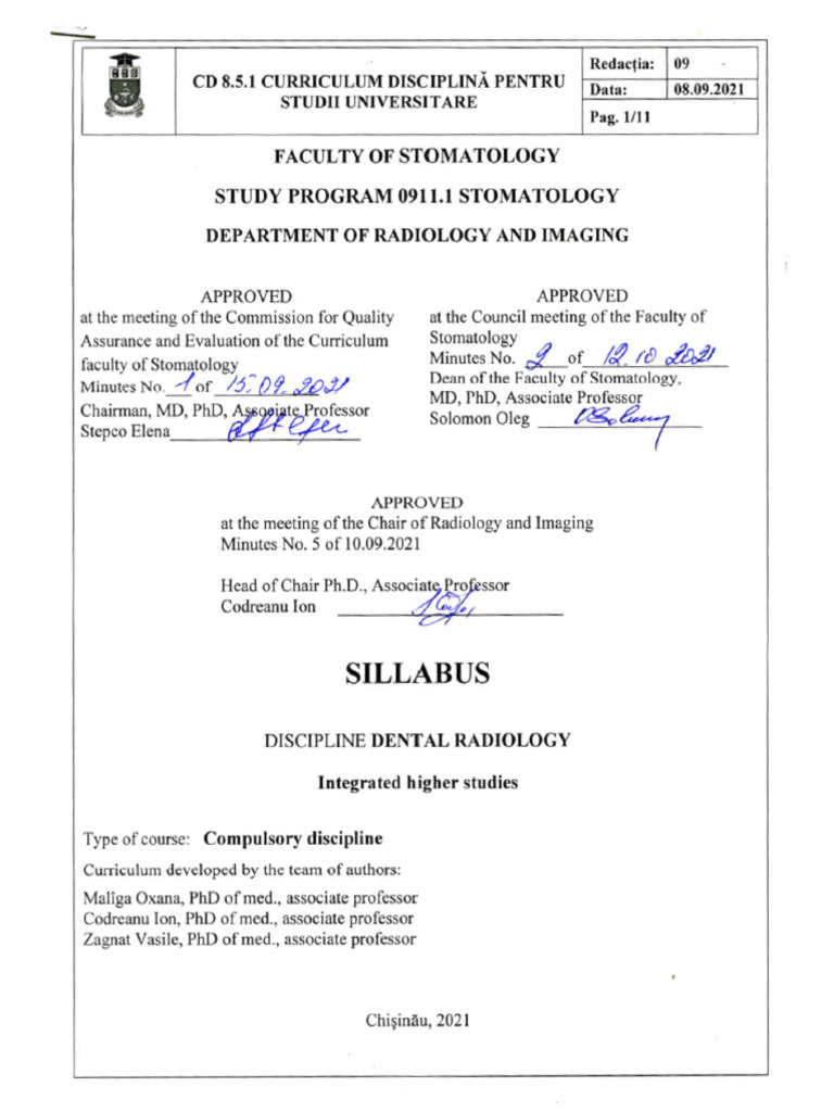 Dental Radiology Curriculum | PDF | Medical Imaging | Radiography