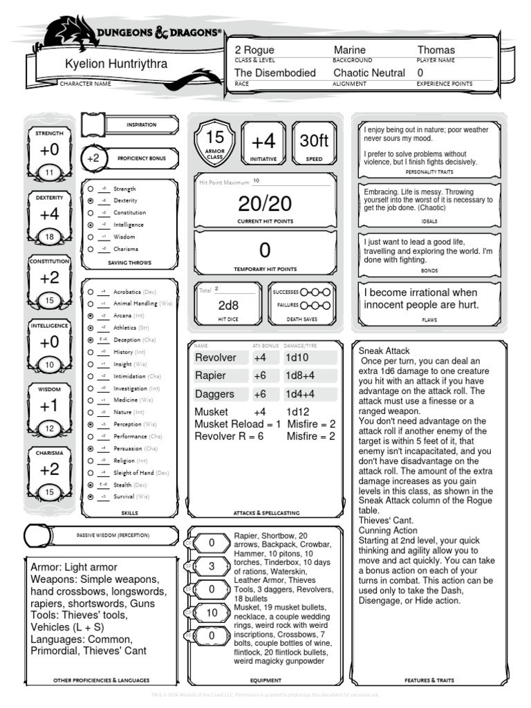 Cool Guy Duder DND | PDF