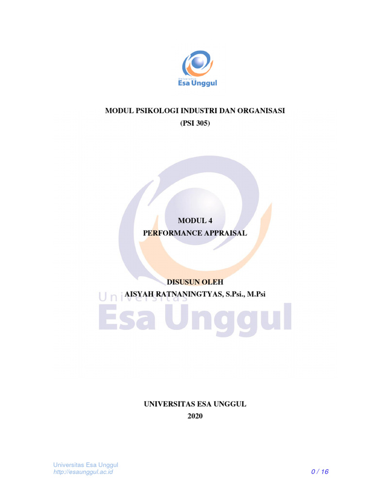 PIO 4 Performance Appraisal Modul | PDF | Karier & Perkembangan ...