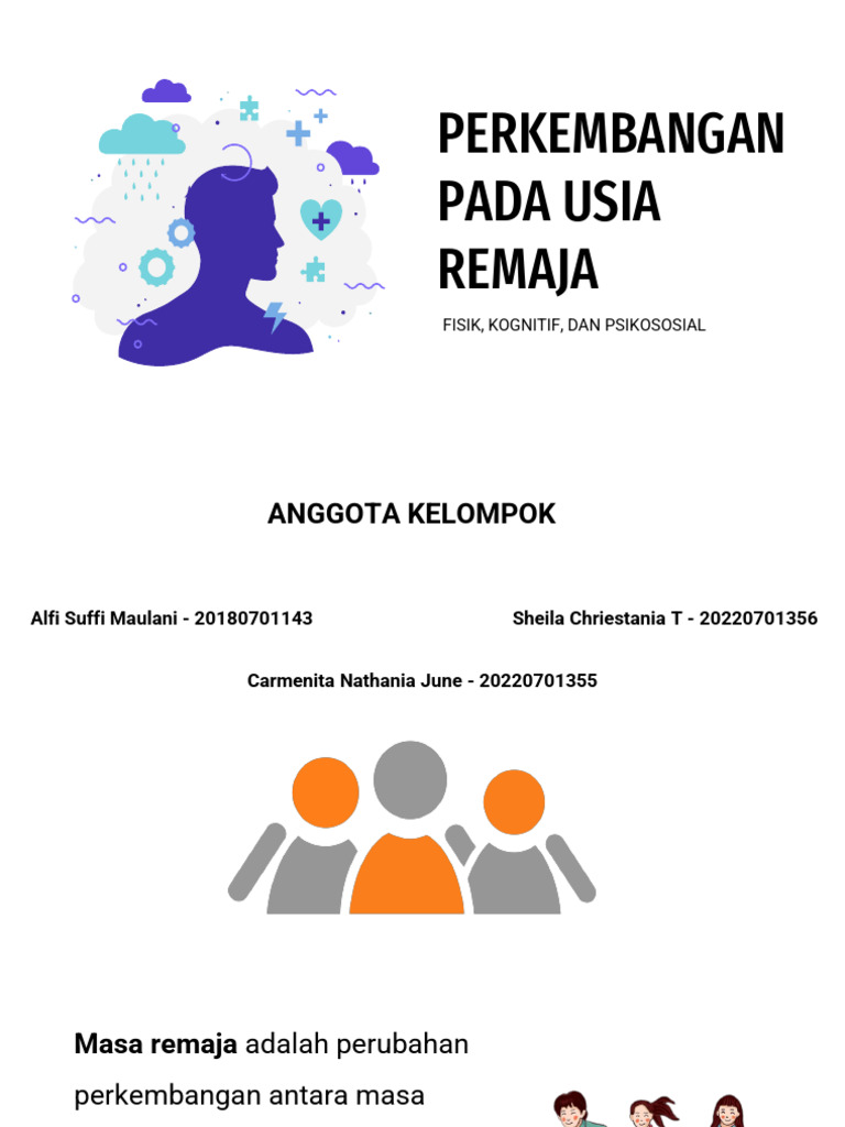 PPT PSI PERKEMBANGAN KEL. 4 - PERKEMBANGAN USIA REMAJA | PDF