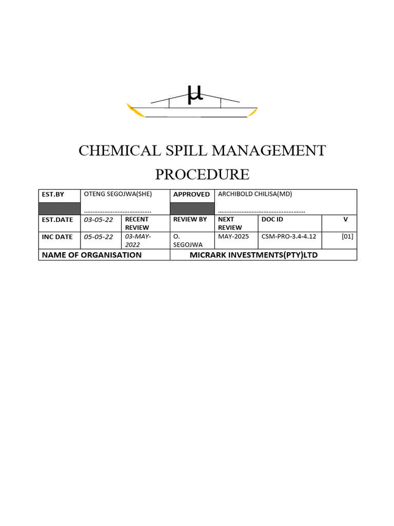 Spill Management Procedure | PDF