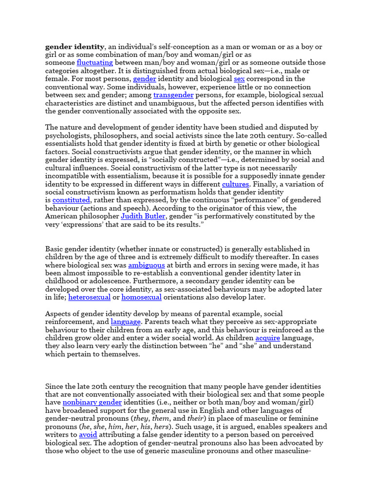 Gender Identity | PDF | Gender | Gender Studies