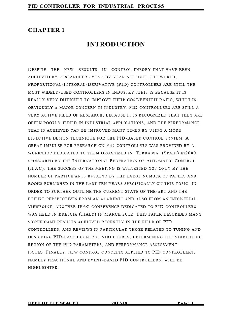 Seminar Report Chapters Pid | PDF