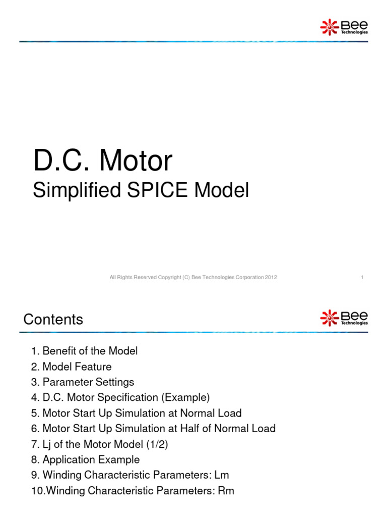 Simplified DC Motor Open | PDF | Electric Motor | Spice