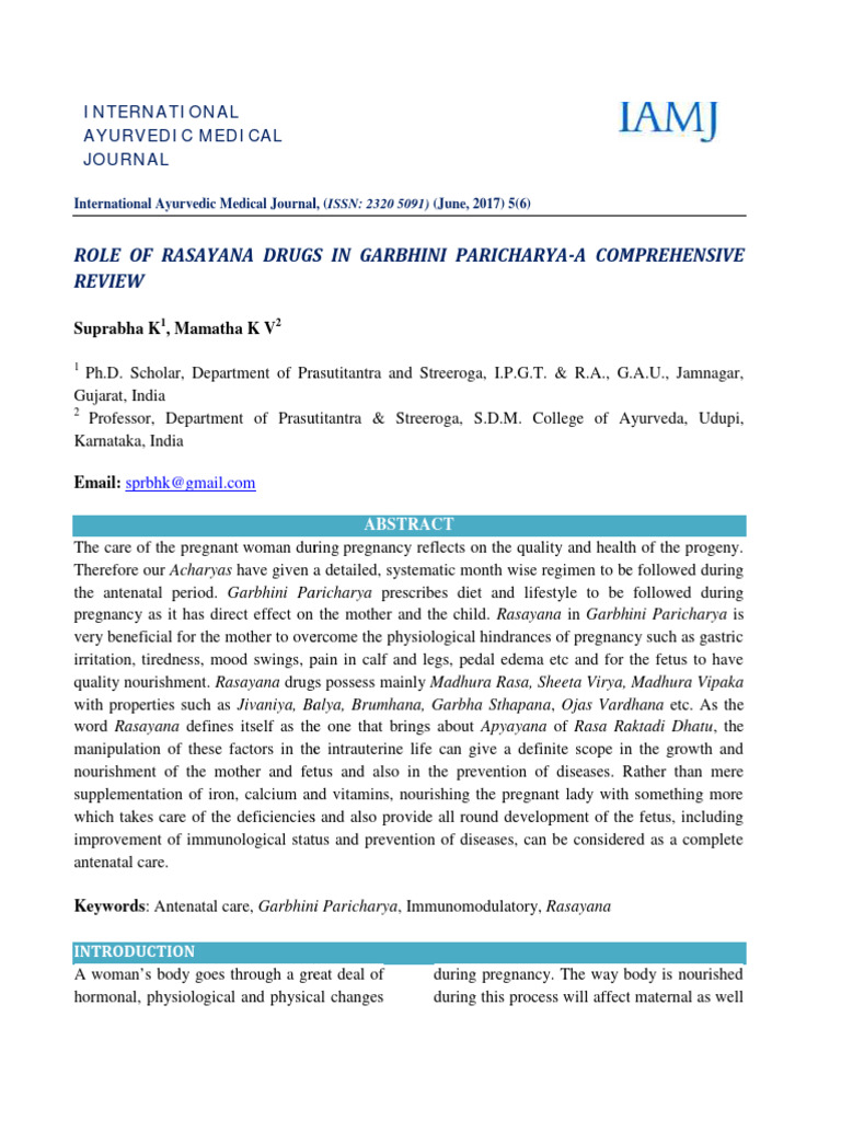 Rasayan in Garbhini | PDF | Fetus | Pregnancy