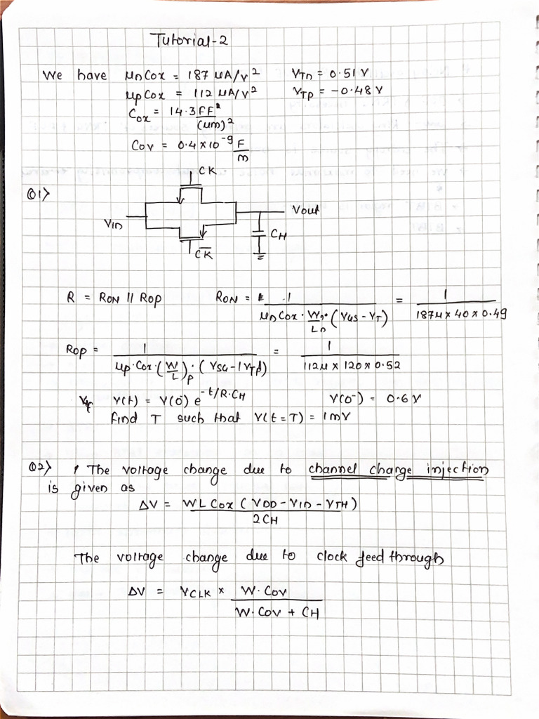 EE719 Tutorial 2 Solution | PDF