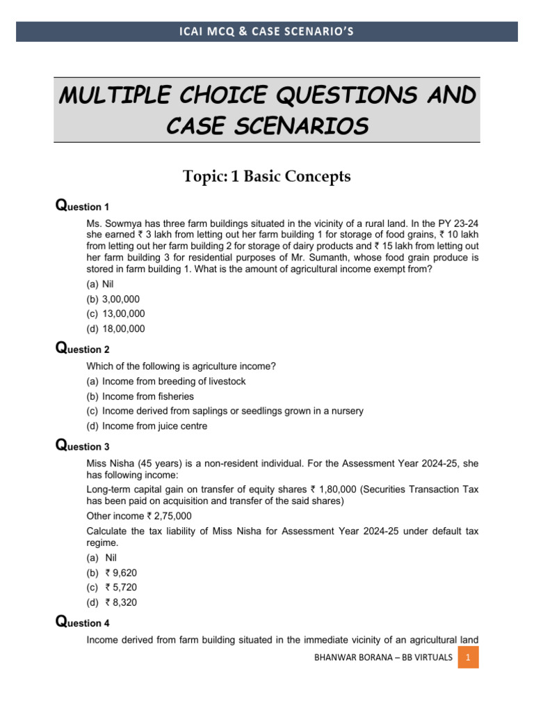Icai Mcq's For CA Inter Maynov - 2024 | PDF