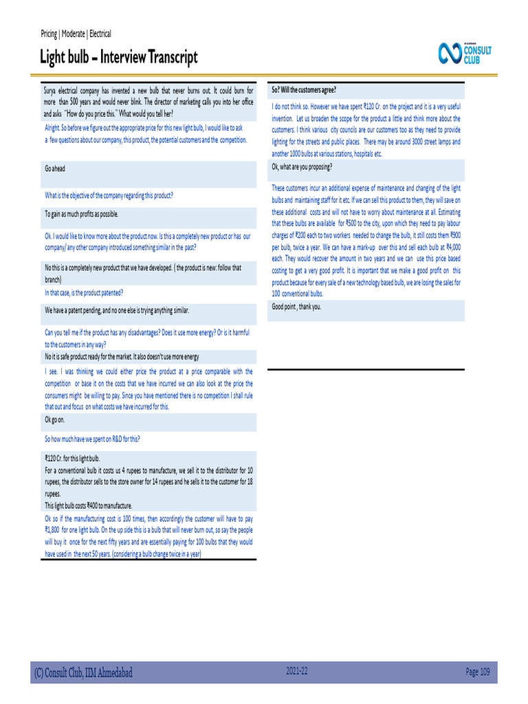 Light Bulb Pricing | PDF