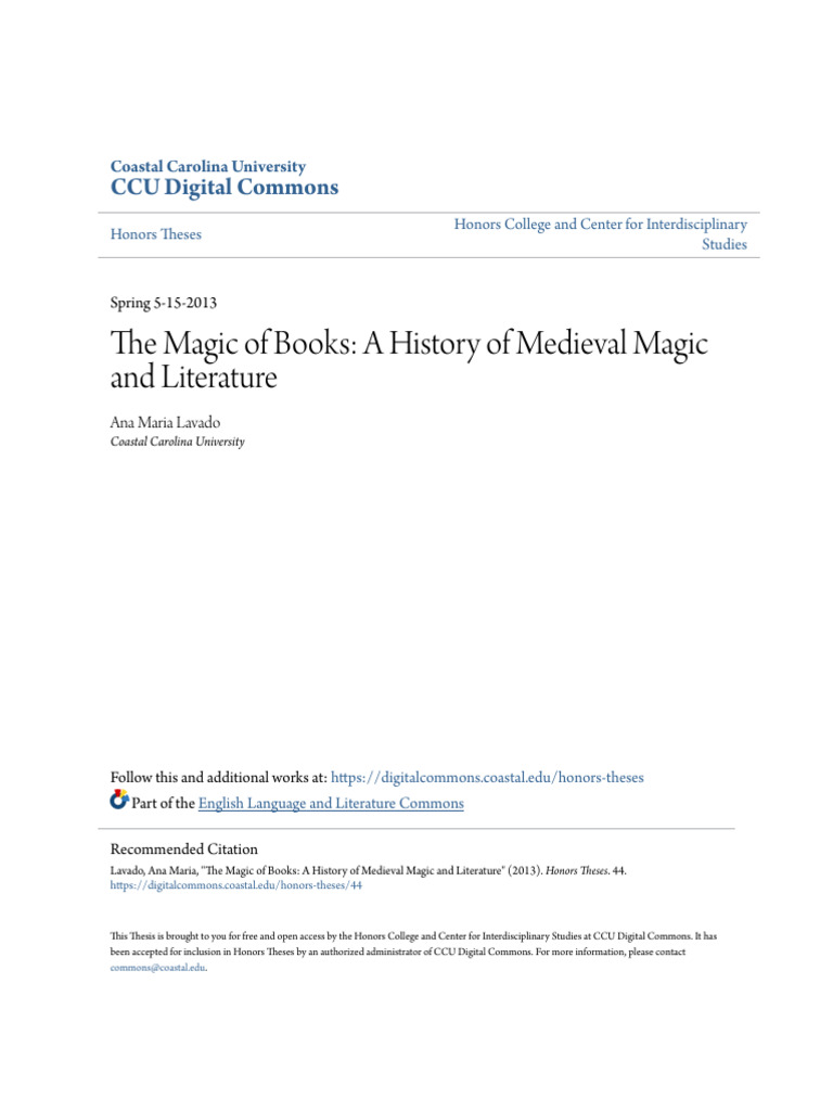 Medieval Magic & Literature | PDF | Witchcraft | Morgan Le Fay