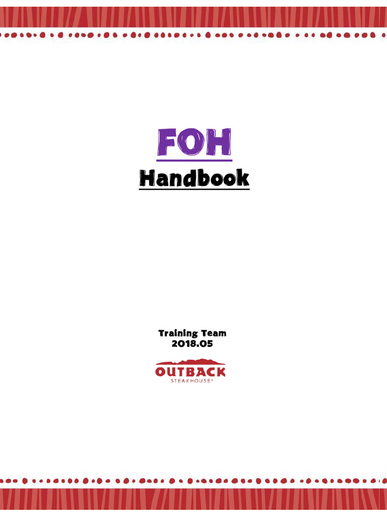 FOH Handbook - 201805 | PDF