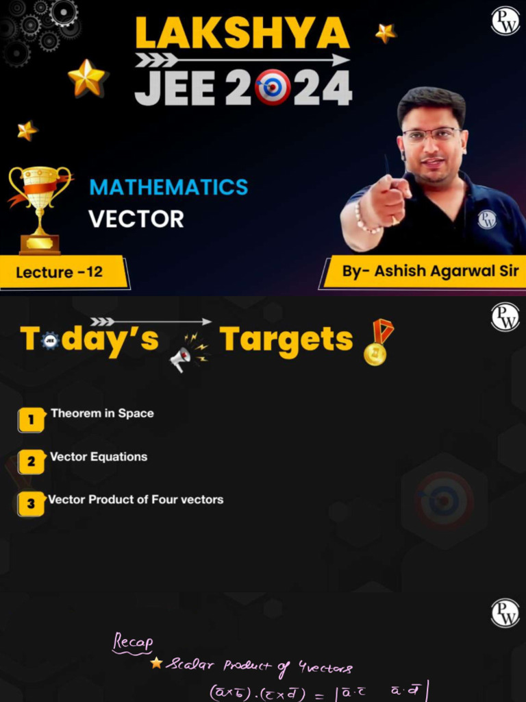 Vector 12 - Classnotes - Lakshya JEE 2024 | PDF