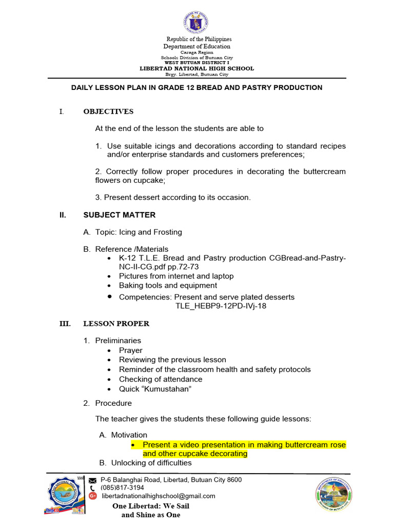 Lesson Plan Bpp Icing | PDF | Learning | Cognition