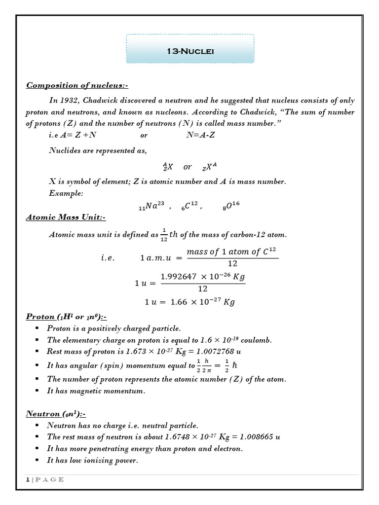 13 Nuclei | PDF | Neutron | Atomic Nucleus