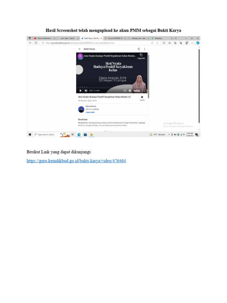 Hasil Screenshot Telah Mengupload Ke Akun PMM Sebagai Bukti Karya | PDF | Karier & Perkembangan