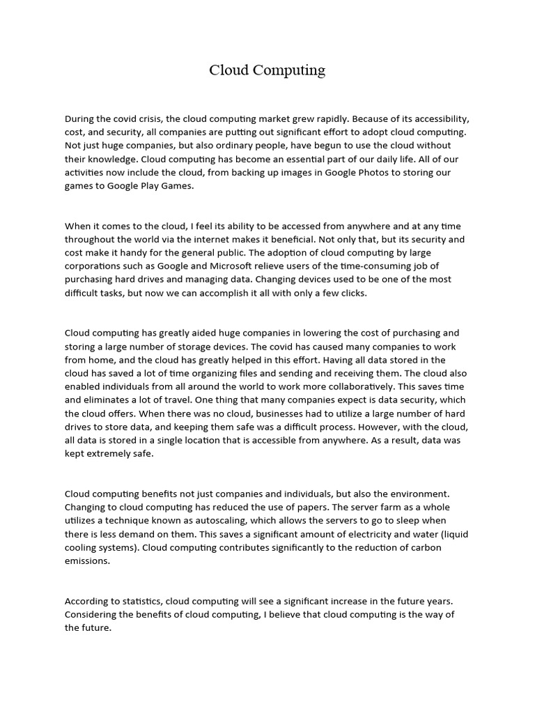 Cloud Computing Report | PDF