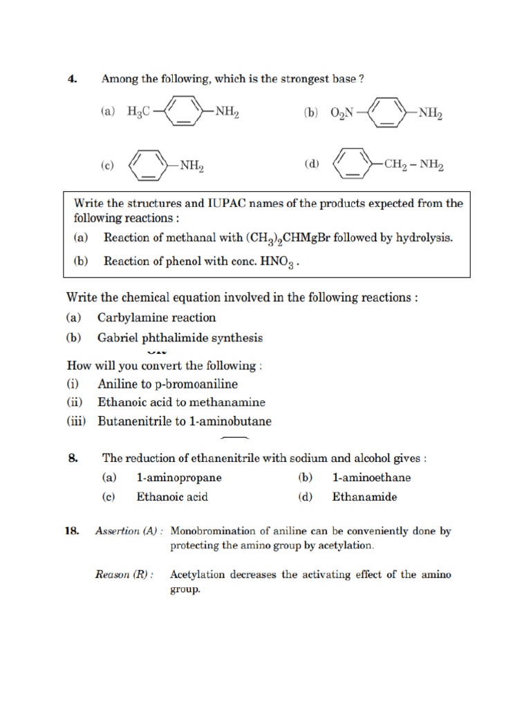 Amines Pyq | PDF