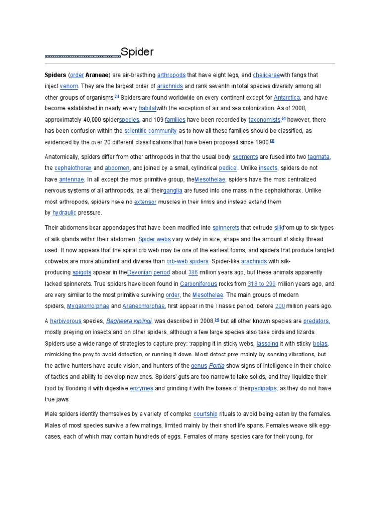 Spider: Spiders ( | PDF | Spider | Eye