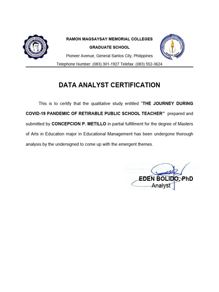 Data Analyst Certification Eden | PDF