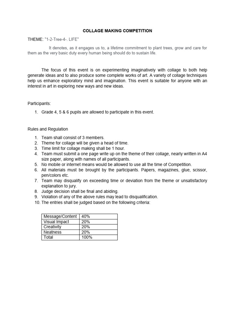 Collage Making Competition | PDF
