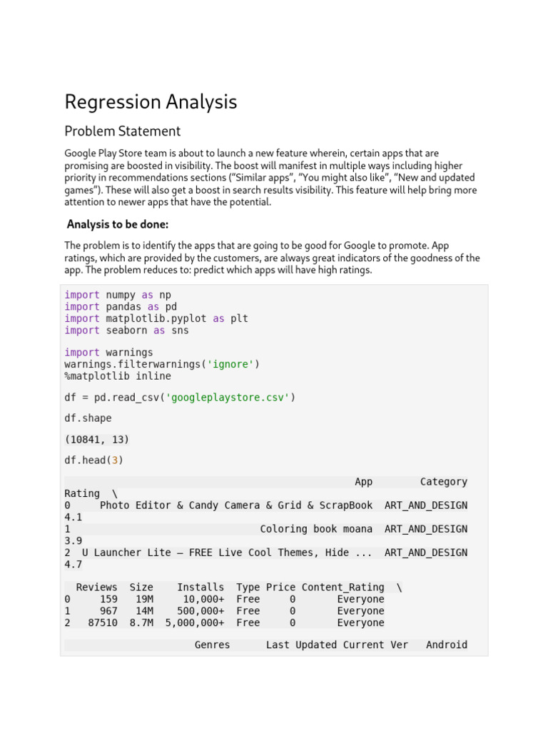 Regression | PDF | Regression Analysis | Ordinary Least Squares