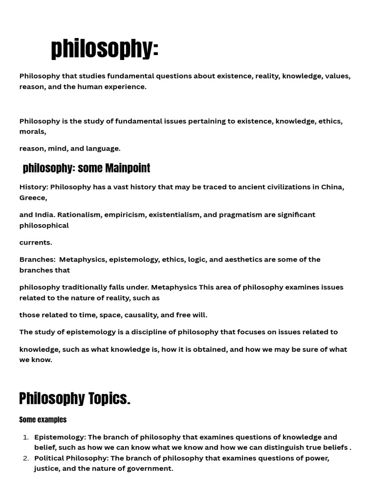 Philosophy Definition & Top Point With Quotes | PDF | Epistemology | Reason