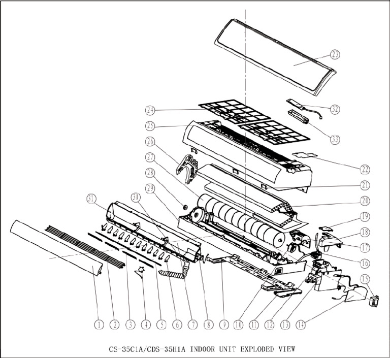 CDS 35H1A Indoor Unit Exploded | PDF