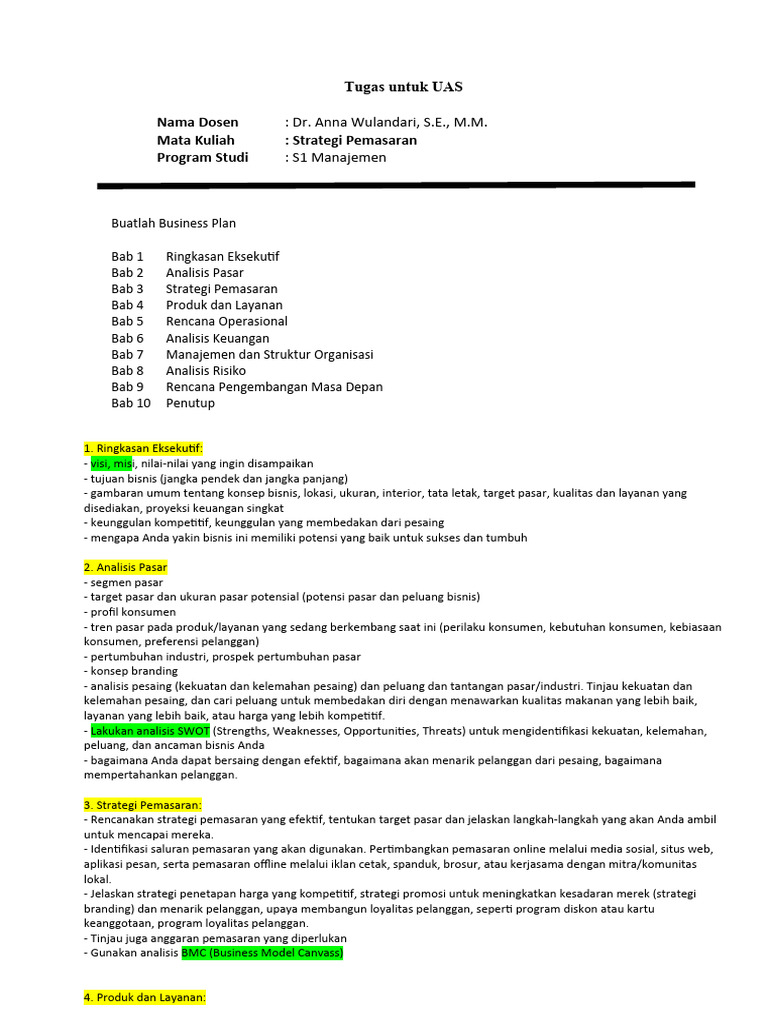 Strategi Pemasaran - Tugas UAS | PDF