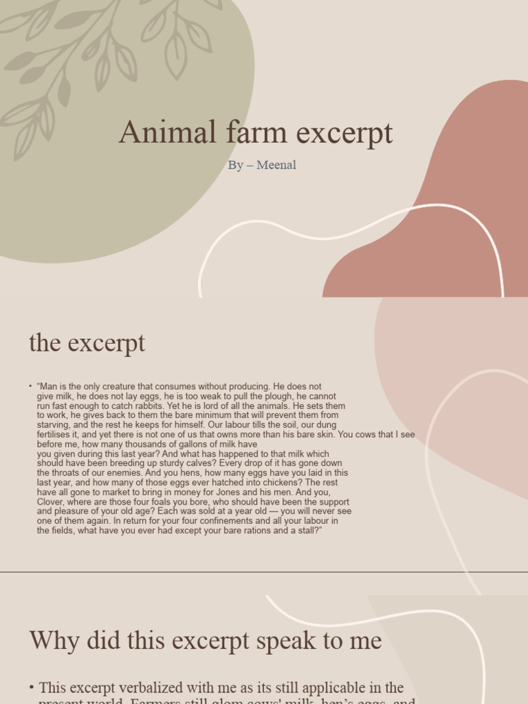Animal Farm Excerpt | PDF