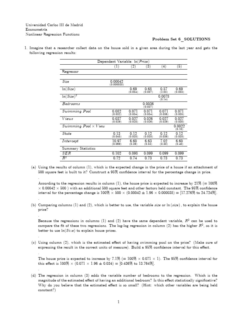 Problem Set 6 SOLUTIONS | PDF