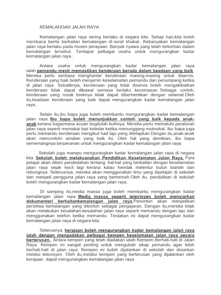 Karangan 48 - Kemalangan Jalan Raya | PDF