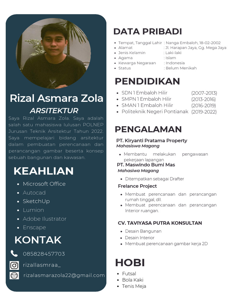 CV - Rizal Asmara Zola | PDF