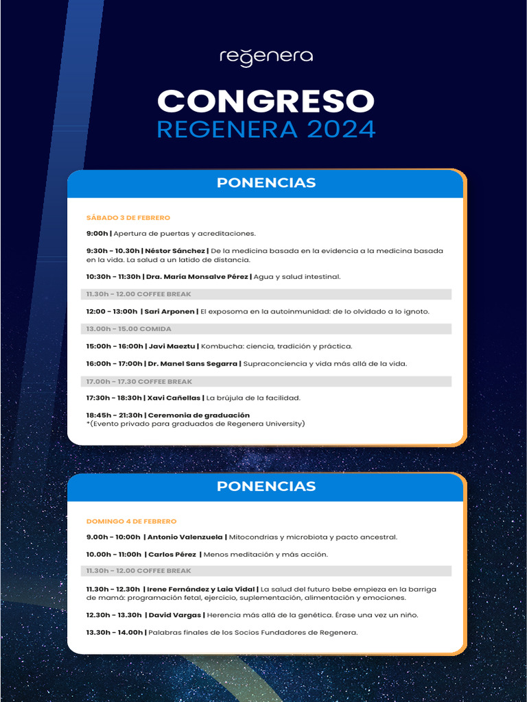 Programa Congreso Regenera 2024 | PDF