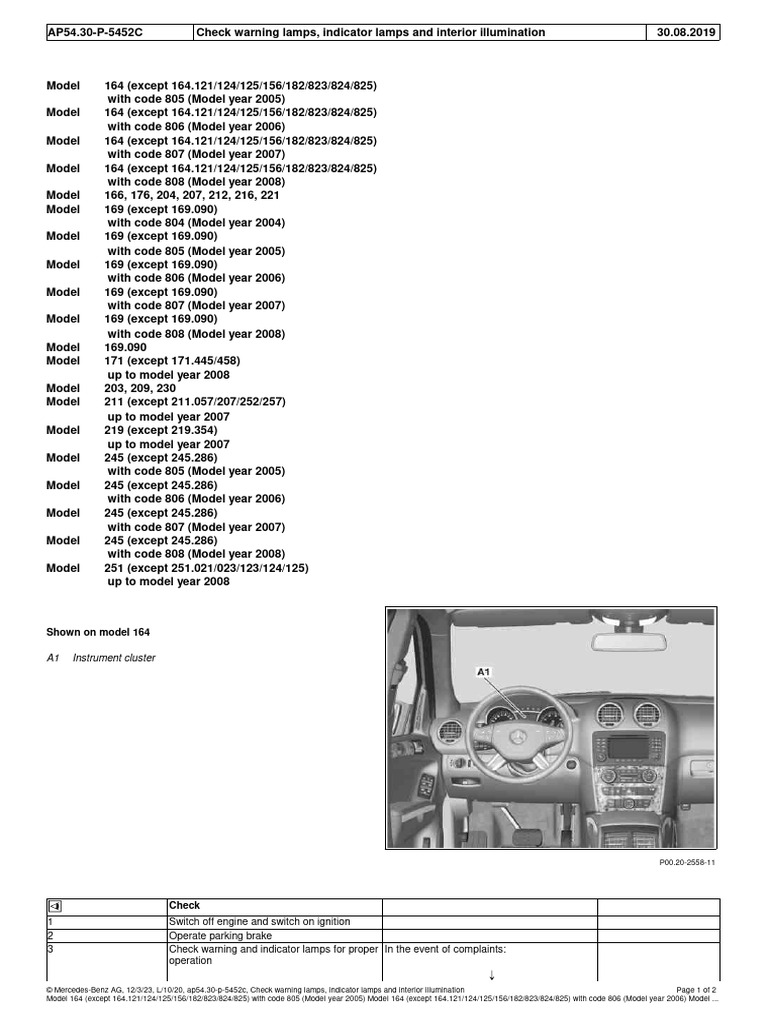 Check Warning Lamps, Indicator Lamps and Interior Illumination | PDF