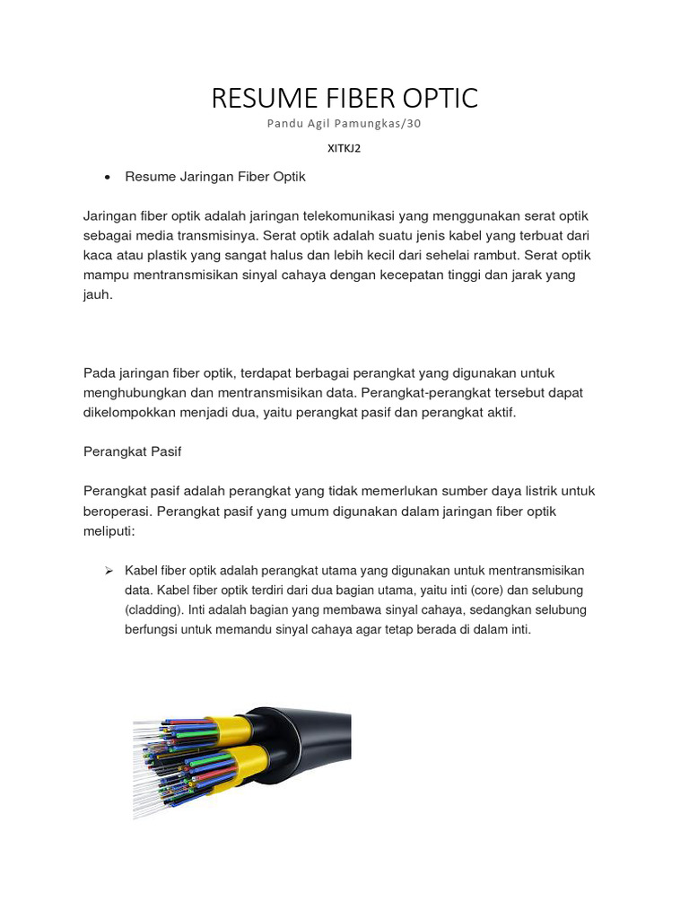 Resume Fiber Optic | PDF | Teknologi & Rekayasa | Komputer