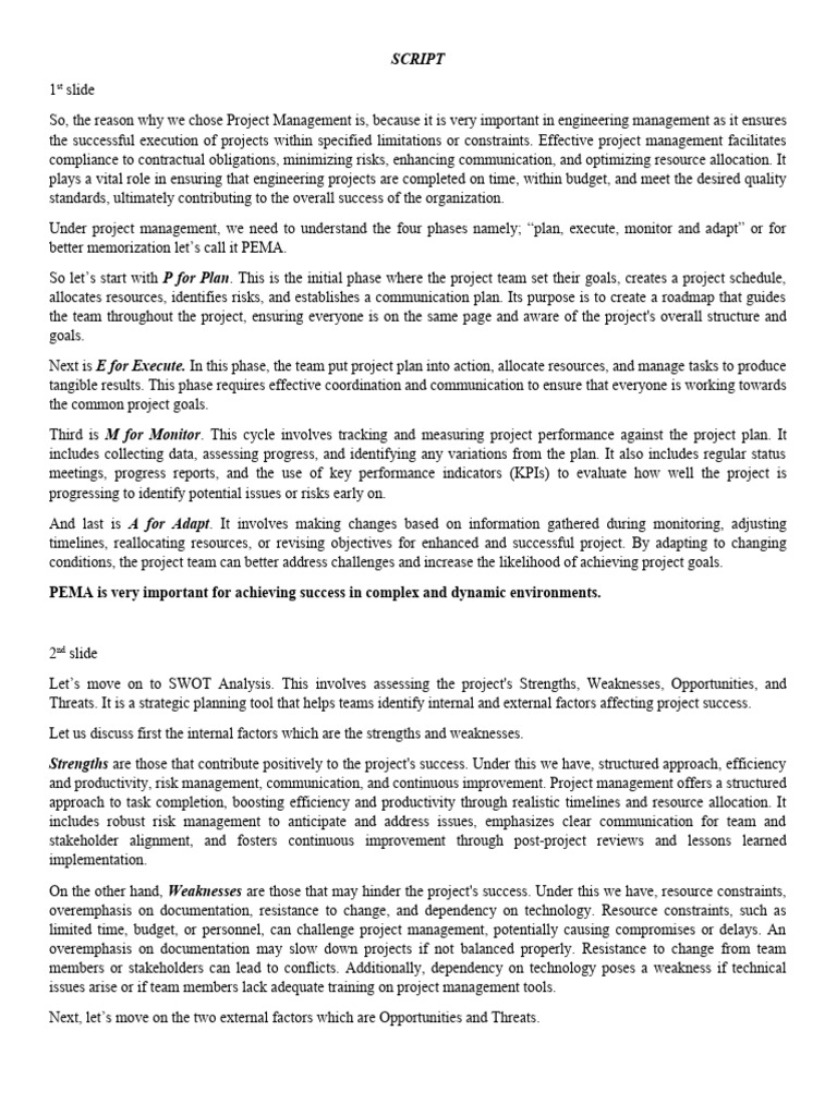 Kel - SCRIPT | PDF | Project Management | Risk Management