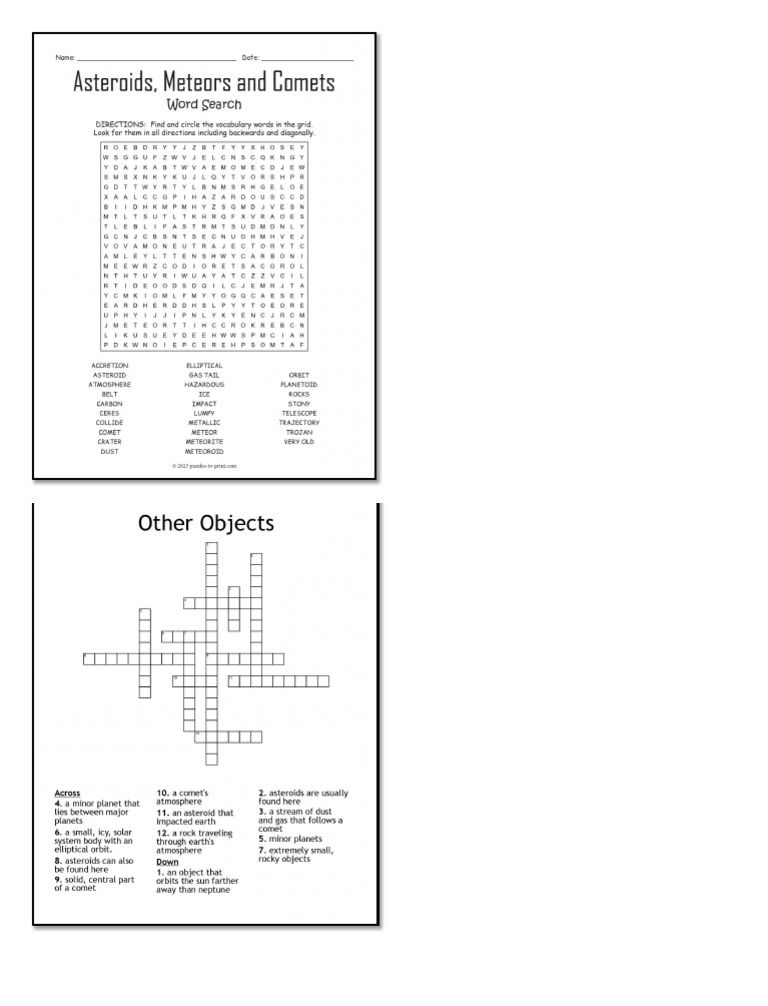 Comets Activity | PDF