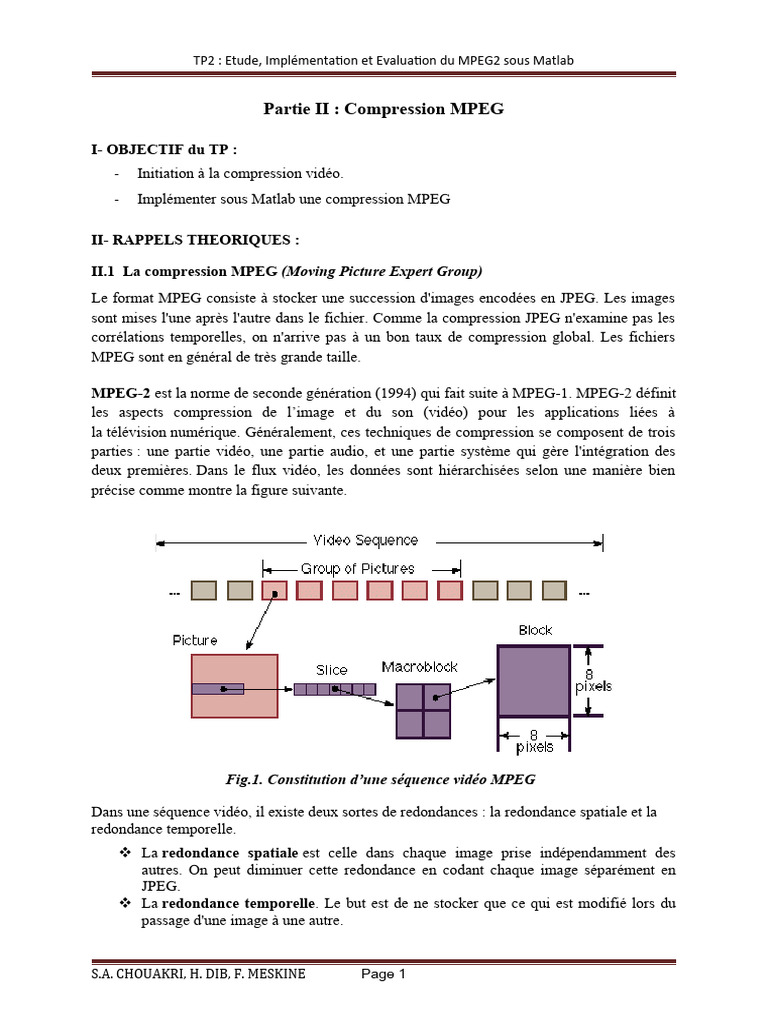 TP2 Compression MPEG | PDF