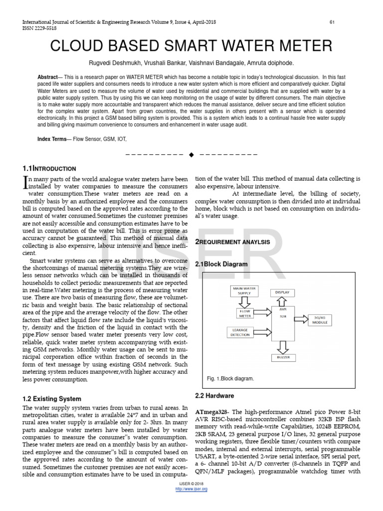 Cloud Based Smart Water Meter | PDF | Flow Measurement | Arduino Cloud Based Smart Water Meter | PDF | Flow Measurement | Arduino