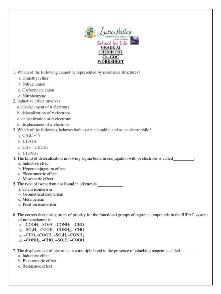 Goc Worksheet | Download Free PDF | Carboxylic Acid | Physical Chemistry