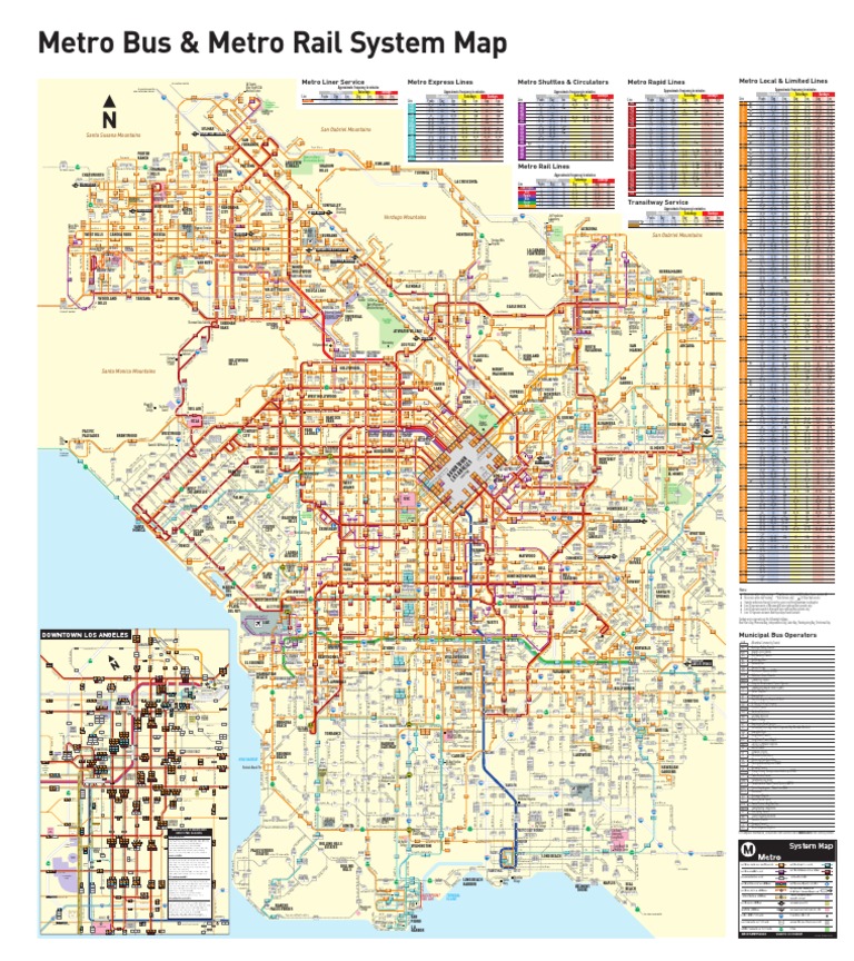 LA Metro System - Map | PDF | Los Angeles | Road Transport