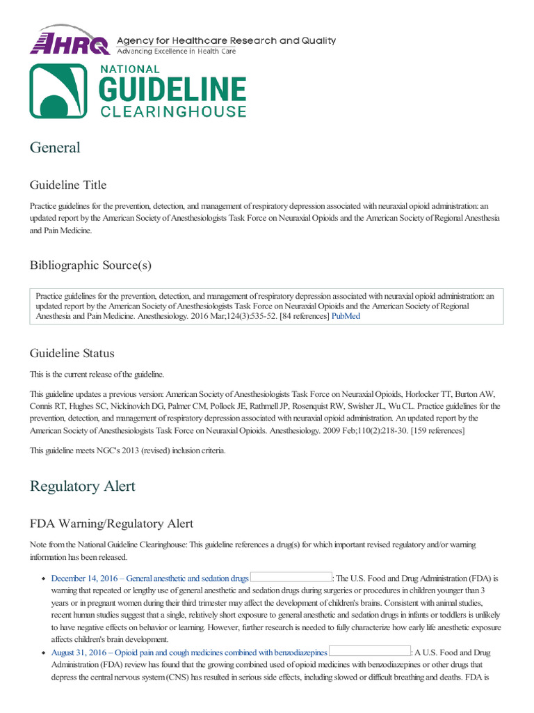 Practice Guidelines For The Prevention, Detection, and Management of ...