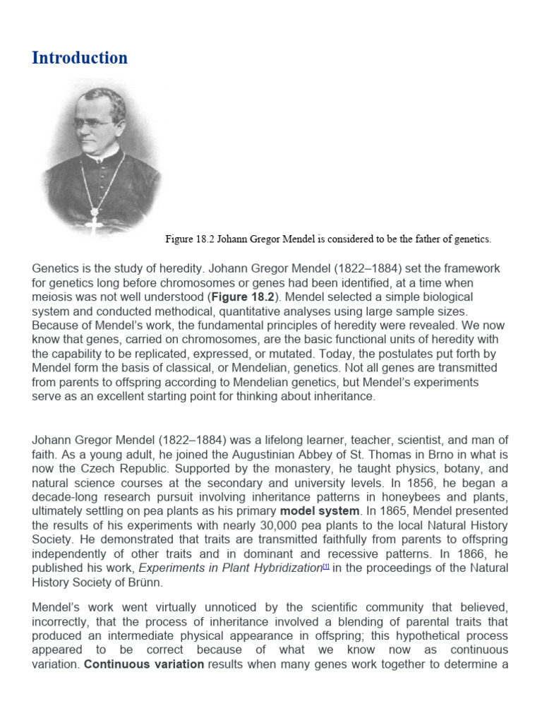 Lesson 1. Pedigree and Gregor Mendel | PDF