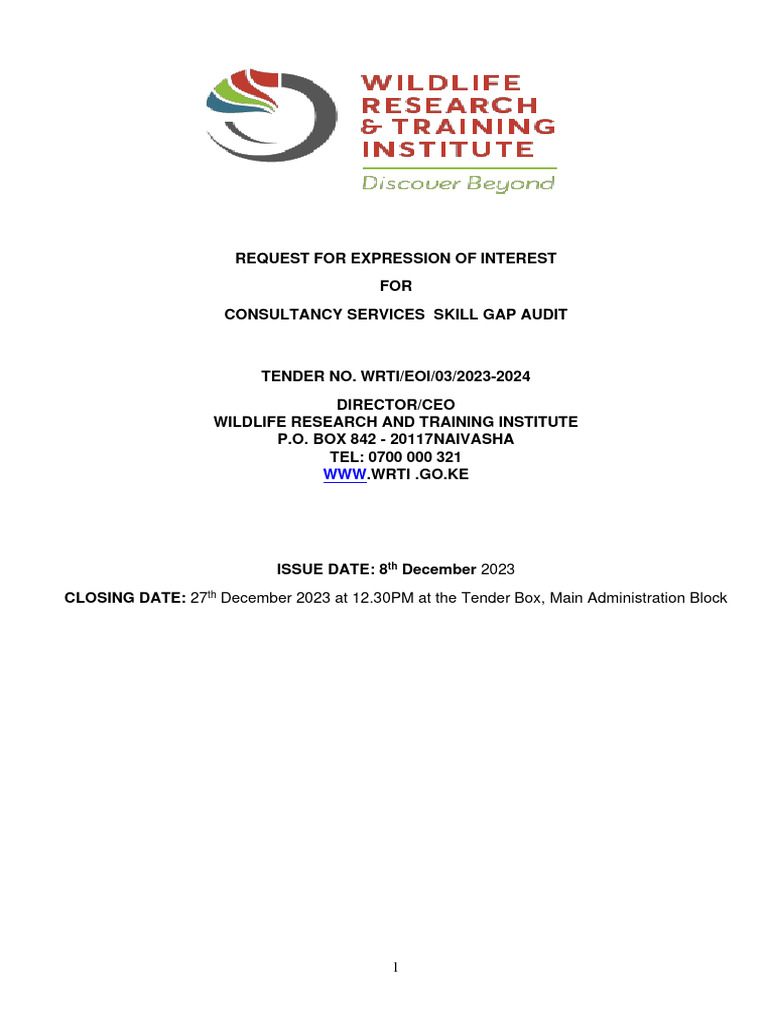 RFP-WRTI Skills Gap Audit-27Dec2023 | PDF | Procurement | Consultant