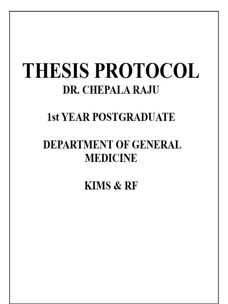 DR Raju Thesis Protocol | PDF