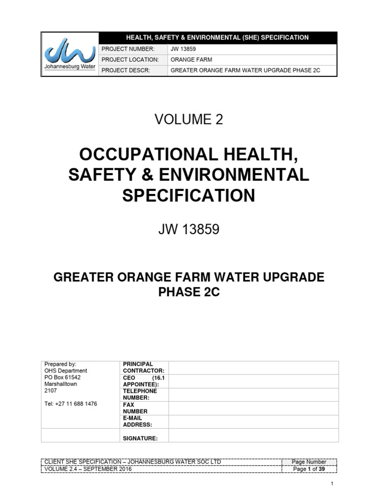 JW 13859 Ohs Environmental Document | PDF | Occupational Safety And ...