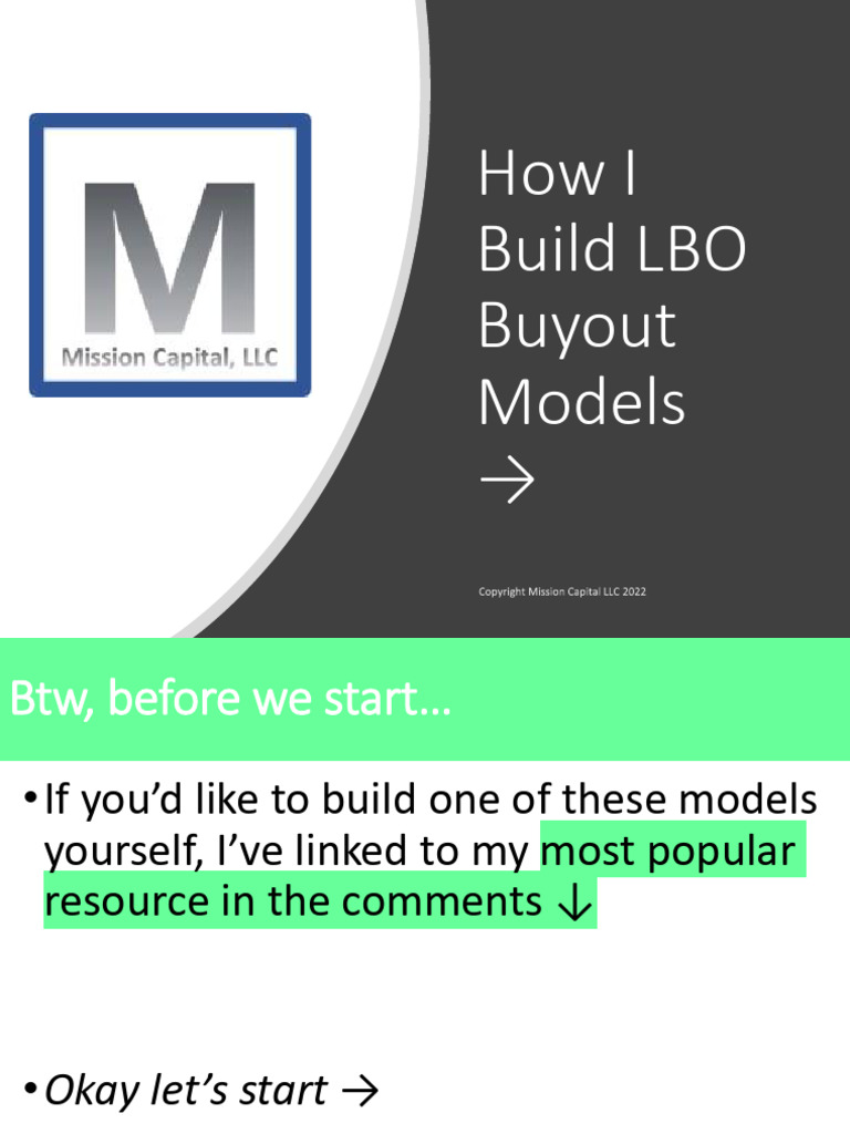 LBO Model Layout | PDF | Leveraged Buyout | Balance Sheet